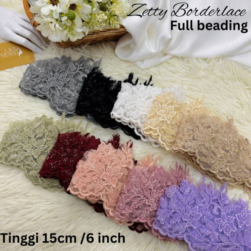 BORDERLACE ZETTY SERIES FULL BEADING KAIN PASANG BAJU KURUNG BAJU NIKAH ...