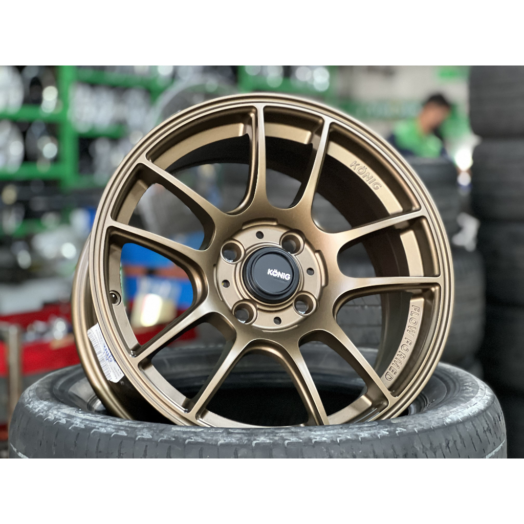 NEW 15X7J Konig Heliogram Rim (set of 4) Bronze 4X100 for City Jazz Vios Yaris Myvi Mazda 2 ...