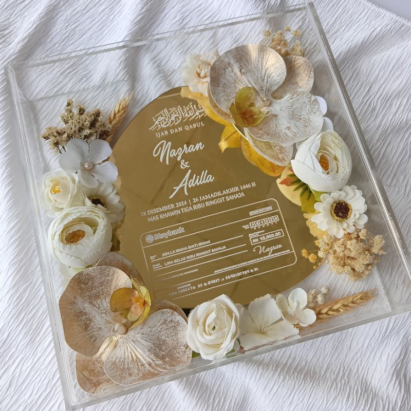 SIAP GUBAH FRAME MAS KAHWIN ACRYLIC BOX HANTARAN | Shopee Malaysia