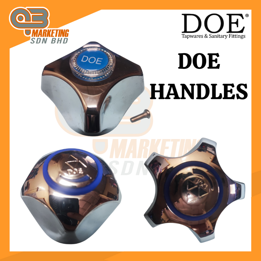 DOE Chrome Plated Water Tap Cap Solid Round Knob Handle Only ...