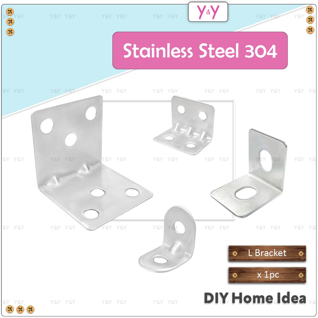 Y&Y Eco SS304 Stainless Steel L Bracket / Furniture Hardware Repair Tools / Angle L Corner Brace ...