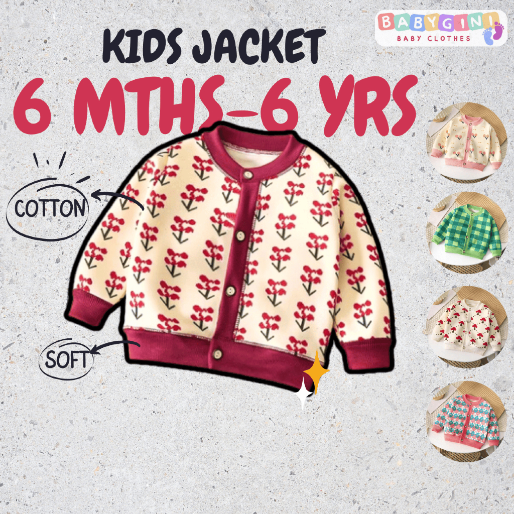 Kids Jacket 6 Months-6 Years Old Baju Sejuk Budak Lelaki Perempuan Baby ...
