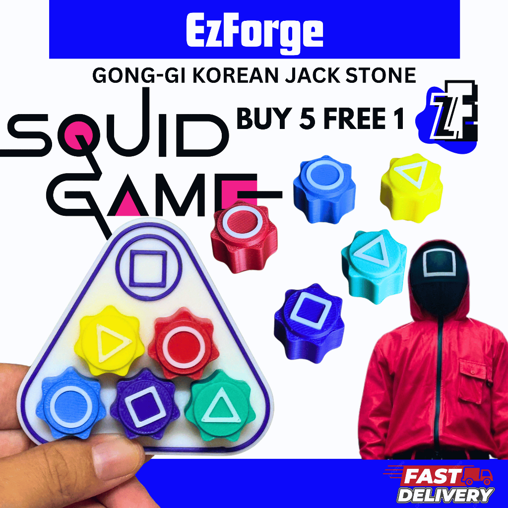 Gong-gi Korean Jack stone Gonggi Game Toy set Squid Game Toy Batu ...