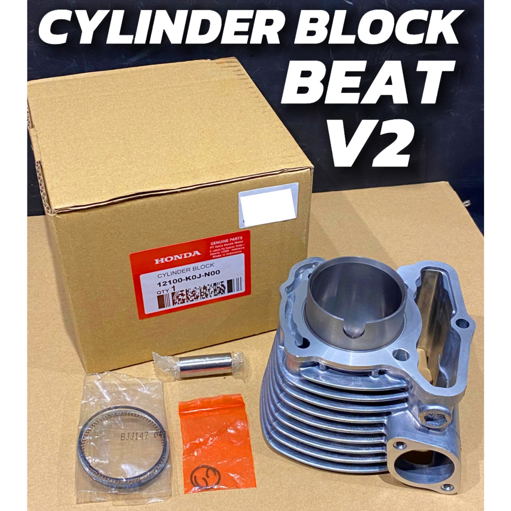 CYLINDER BLOCK HONDA BEAT V2 100%ORIGINAL 1 SET CYLINDER PISTON & RING ...
