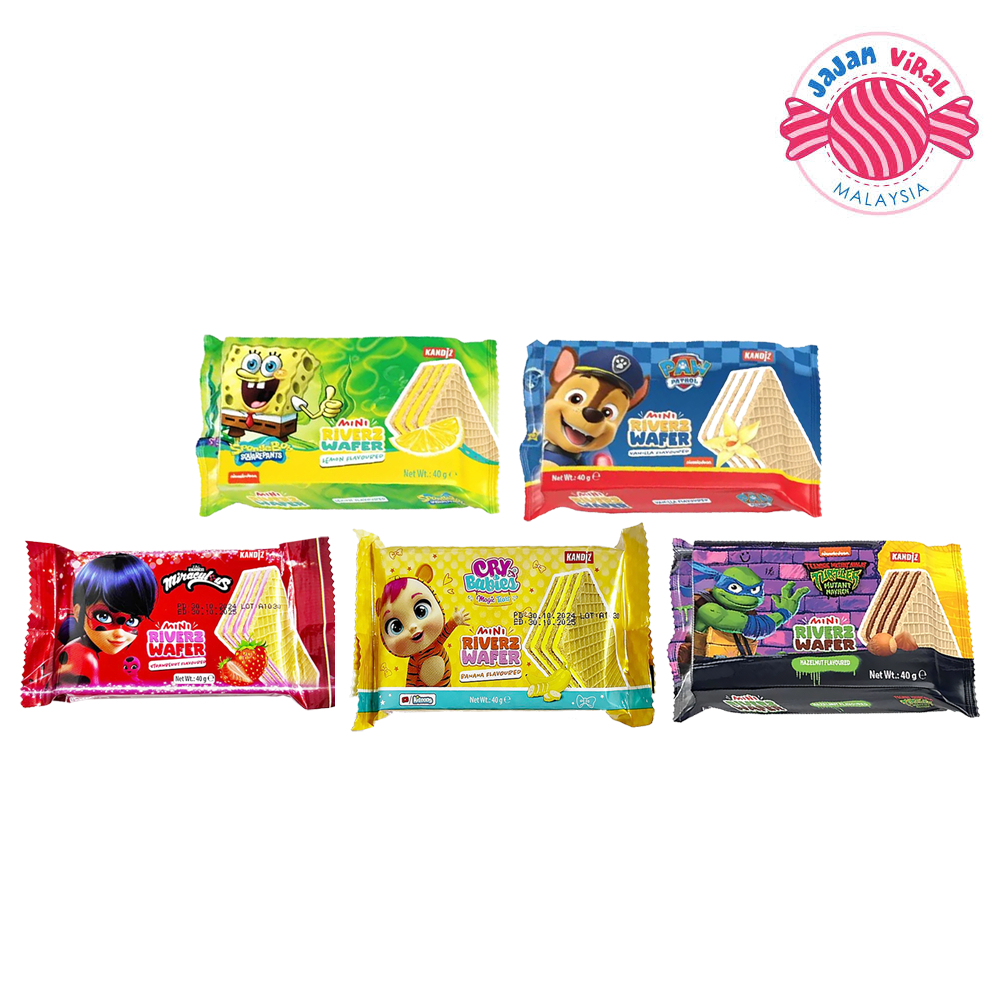KANDIZ CARTOON CHARACTER MINI RIVERZ WAFER 40G | Shopee Malaysia