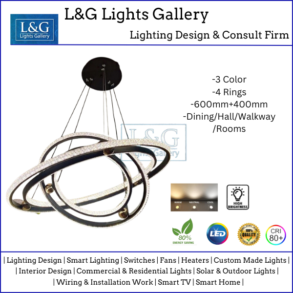 lglight Modern 3 Color LED Ring Hanging/Pendant/Ceiling Light Galaxy ...