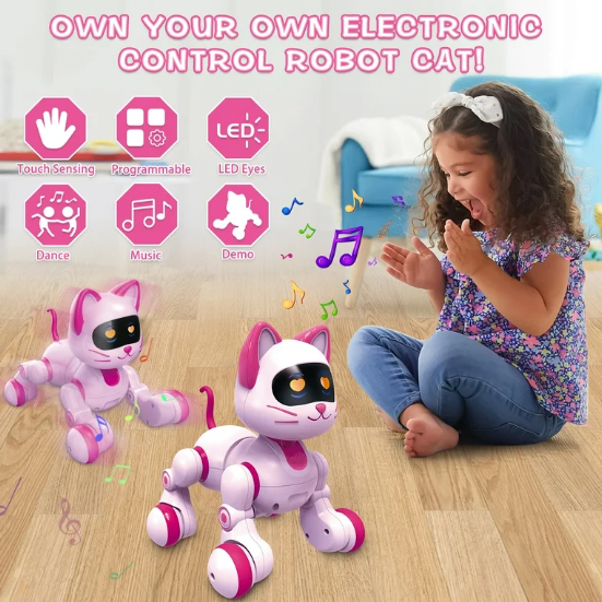 Remote Control Cat Robot For Kids With Head Touch Sensing Function And ...