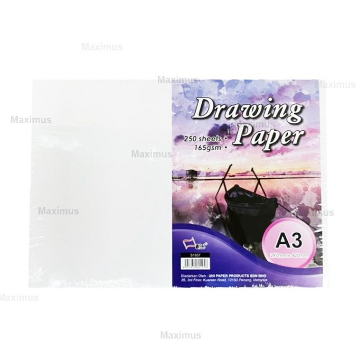 Uni Paper Drawing Paper A3 165gsm 250 sheets | Shopee Malaysia
