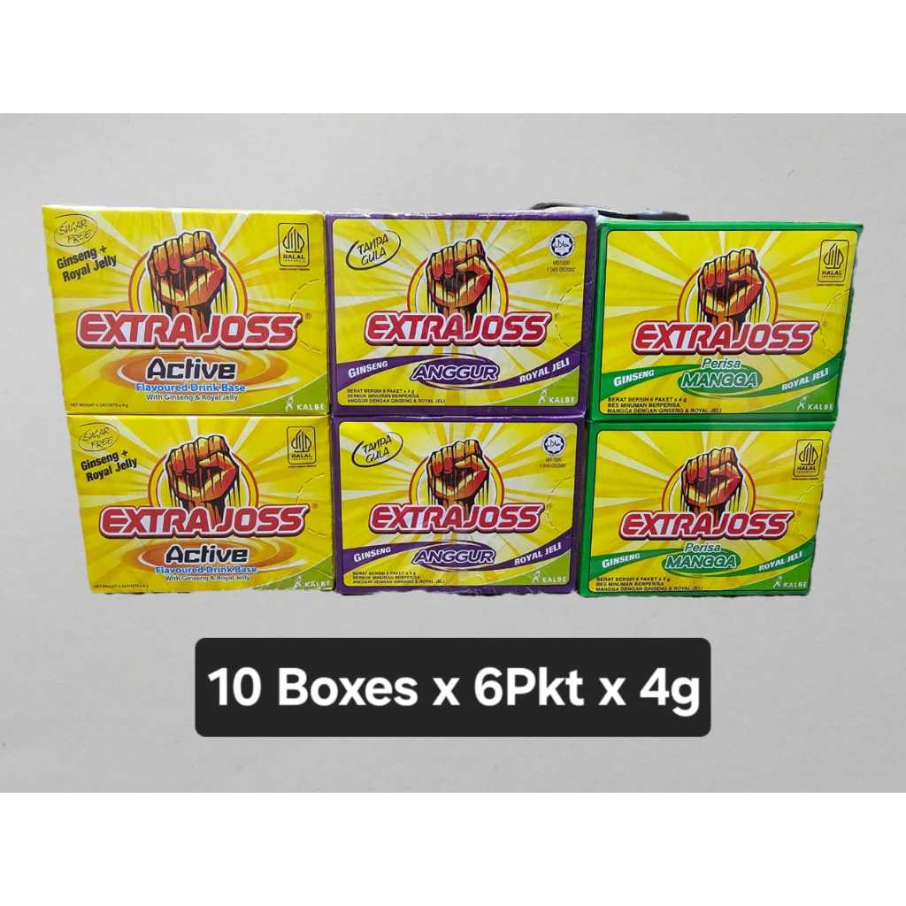 EXTRA JOSS ( Oren /Anggur /Active / Mangga ) [ 10 Boxes x 6 Sachets x ...