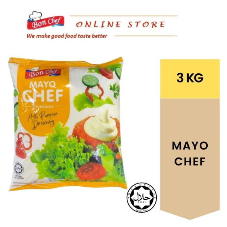 3KG [ MAYO CHEF ] Mayonnaise Bon Chef | Shopee Malaysia