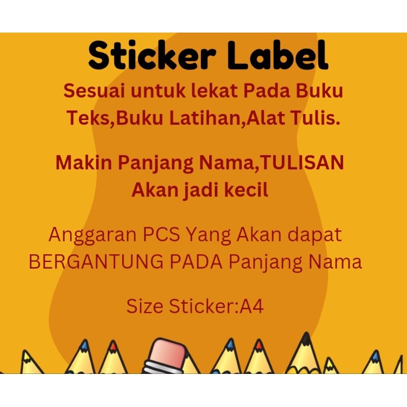 Sticker Nama sticker label white sticker Dan transparent sticker Not ...