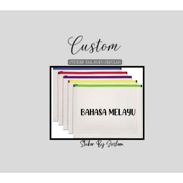 STICKER NAMA SUBJEK FAIL SEKOLAH ( WATERPROOF )- 1 PCS ( STICKER ONLY ...