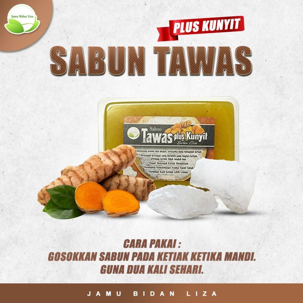 SABUN TAWAS PLUS KUNYIT BIDAN LIZA / SABUN CERAHKAN BADAN / SABUN ...