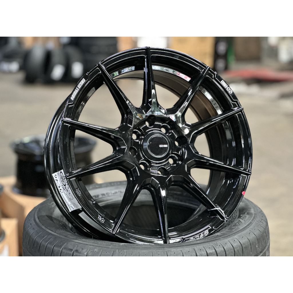 NEW 16X7J Enkei Tuning SC46 Rim (set of 4) Black 4X100 for City Jazz Vios Yaris Myvi Mazda 2 ...