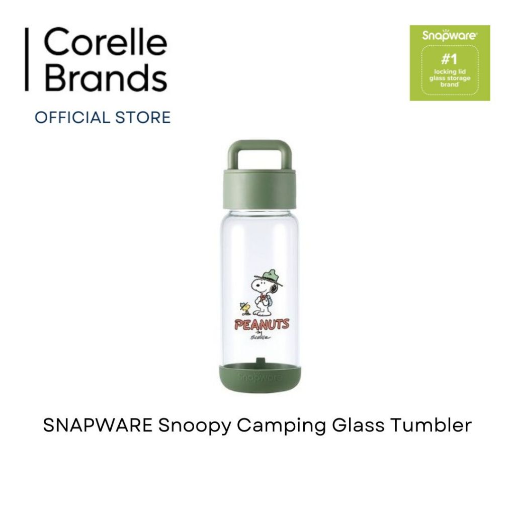 SNAPWARE Snoopy Camping Glass Tumbler | Shopee Malaysia