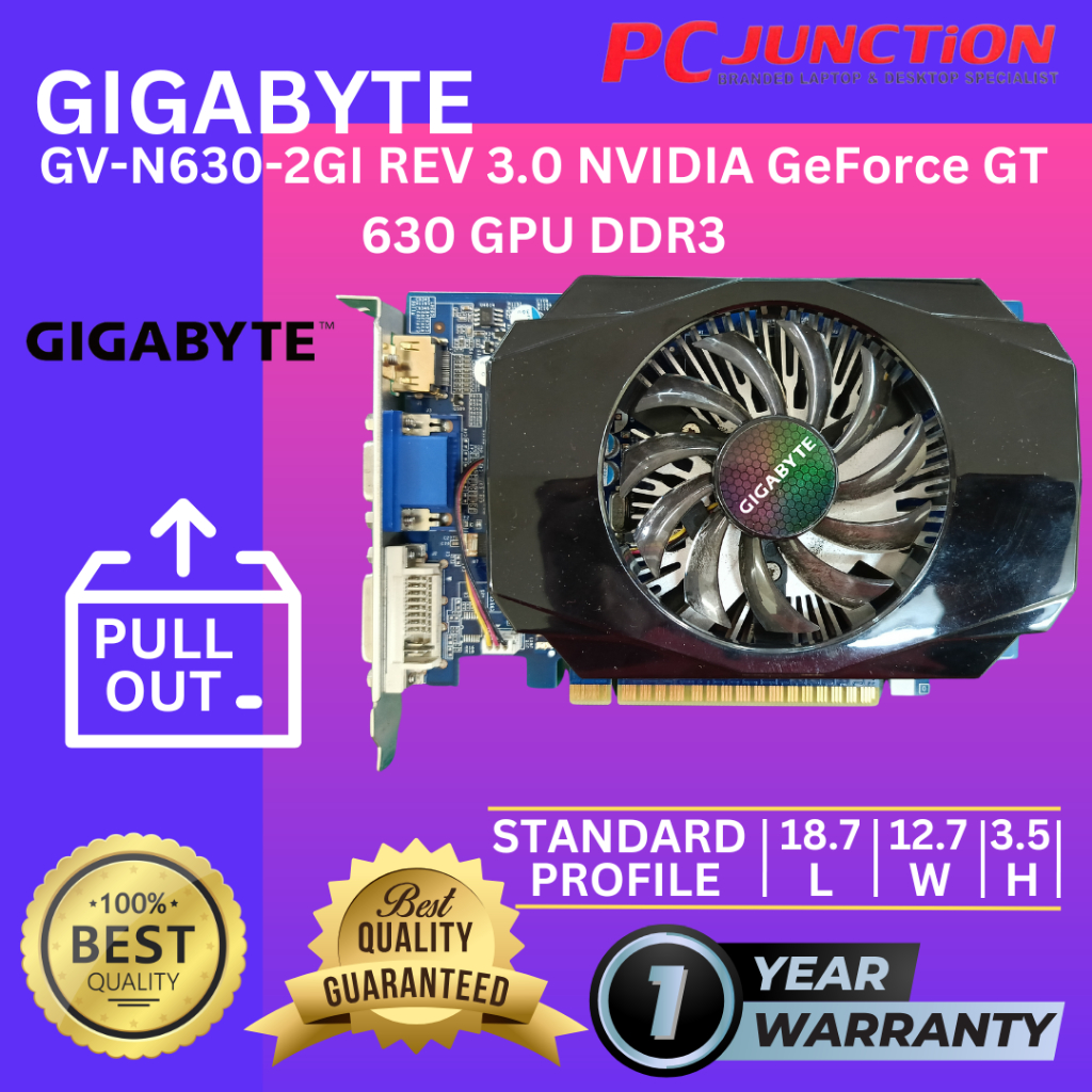 GIGABYTE GV-N630-2GI REV 3.0 GeForce GT 630 2GB DDR3 Graphics Cards ...