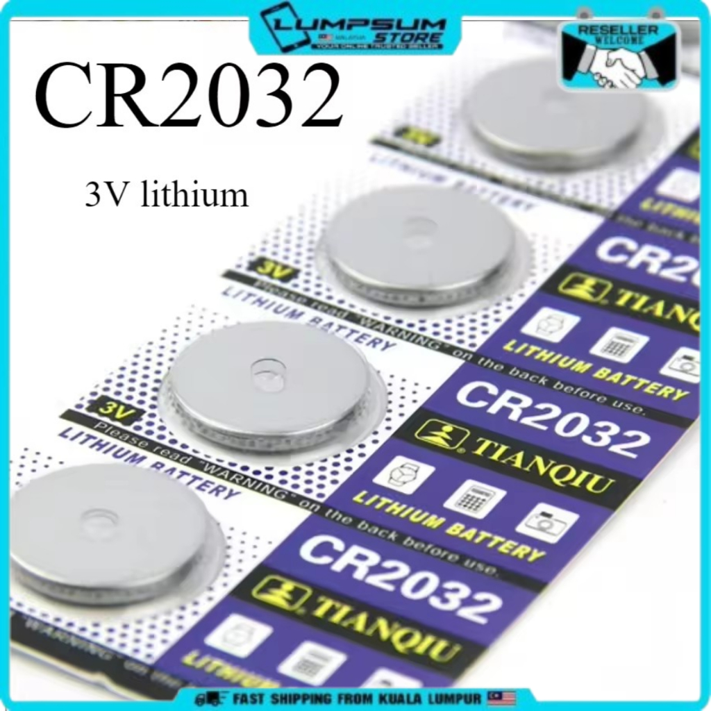 5pcs TIANQIU CR2032 Button Lithium Battery for car alarm remote ...
