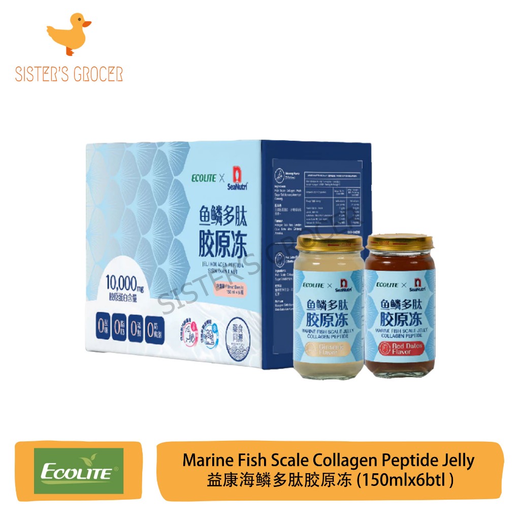 【ECOLITE】Marine Fish Scale Collagen Peptide Jelly 益康海鳞多肽胶原冻 (150mlx6btl ...