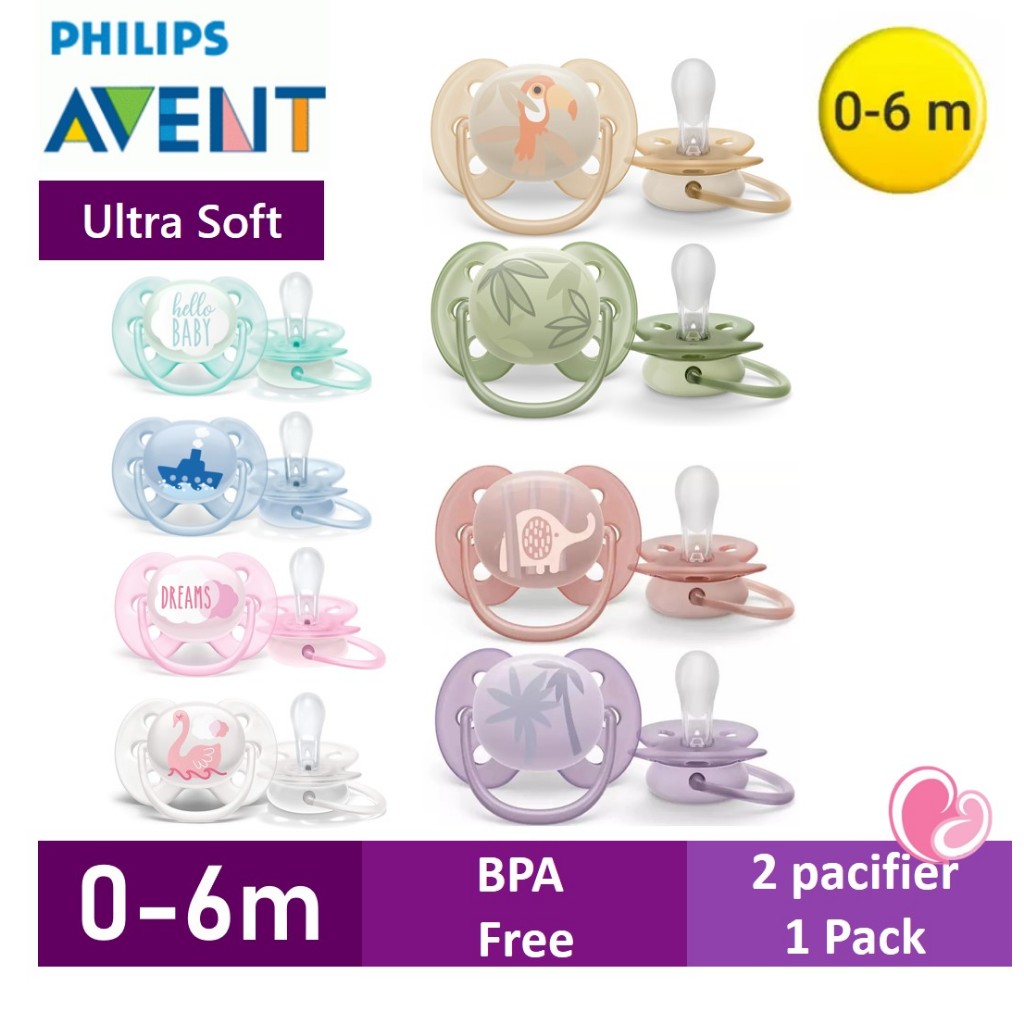 Philips Avent 2pcs 0-6 months Ultra Soft Orthodontic Baby Pacifier ...
