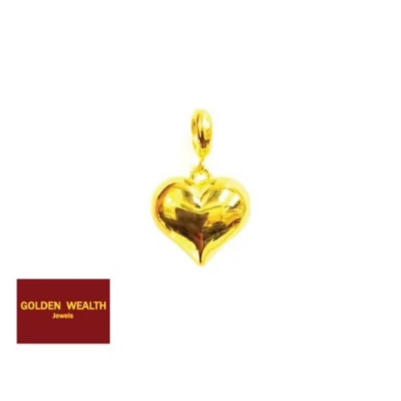 👍916 Love Shape Gold Charm /Loket Charms Emas 916 黄金心形吊坠 | Shopee Malaysia