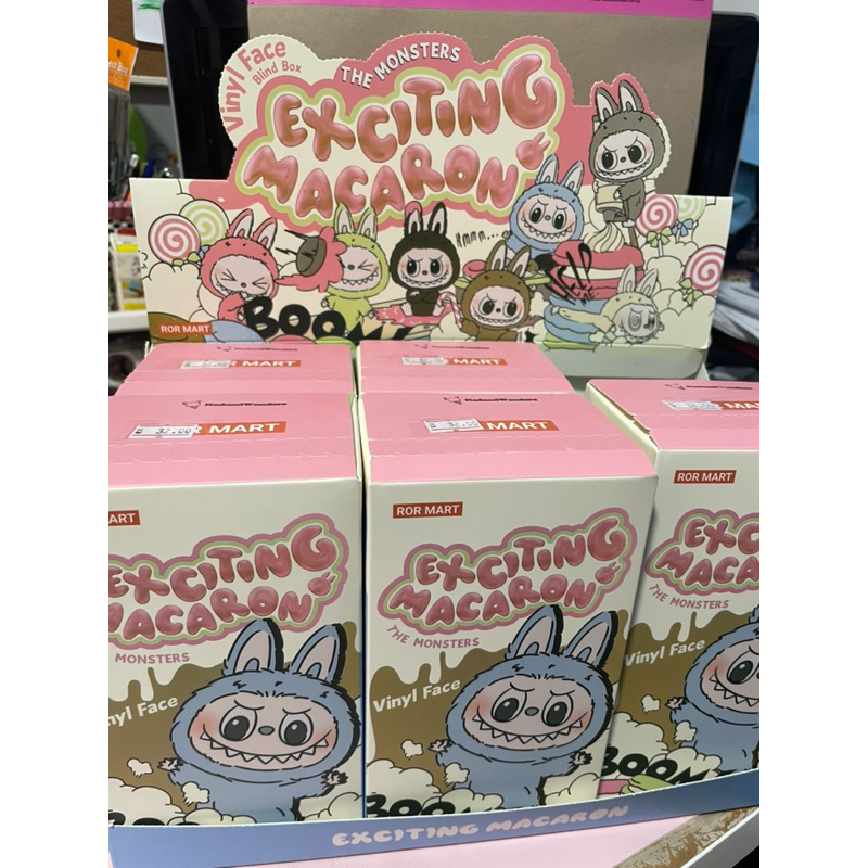 Labubu Exciting macaron with accessories vinyl face keychain blind box ...