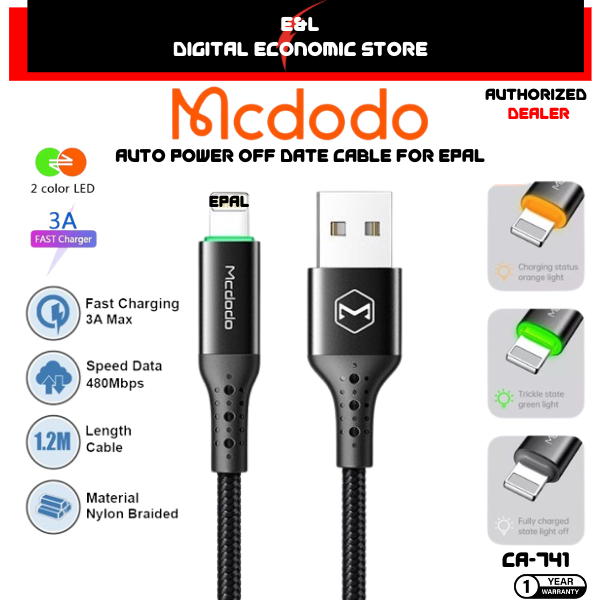 【1yr Warranty】 MCDODO CA 7410 7411 4600 7360 Auto Power Cut Off Cable USB A Type C Charging ...
