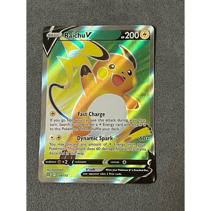 Pokemon TCG SS09 Brilliant Stars - Raichu V - 158/172 - Full Art Ultra ...