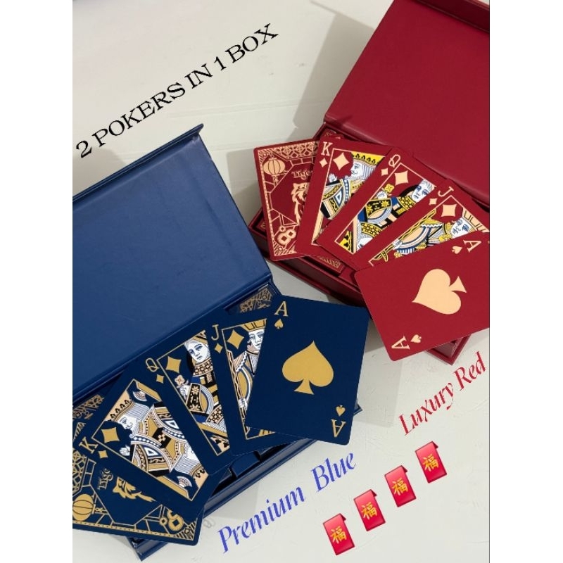Tiger Poker Premium Card (Blue & Red) 2 set Poker in 1 Box | Shopee ...
