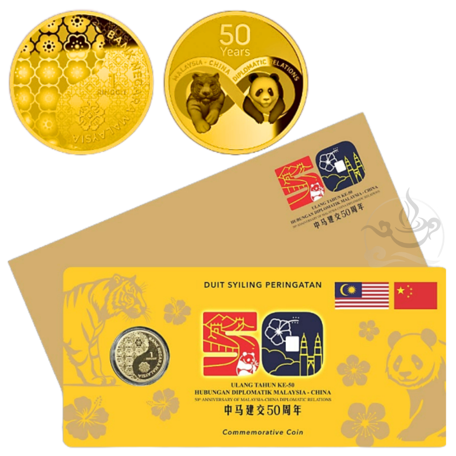 50th Anniversary of Malaysia-China Diplomatic Relations | 马中建交50周年纪念币 | Commemorative Coin Card ...