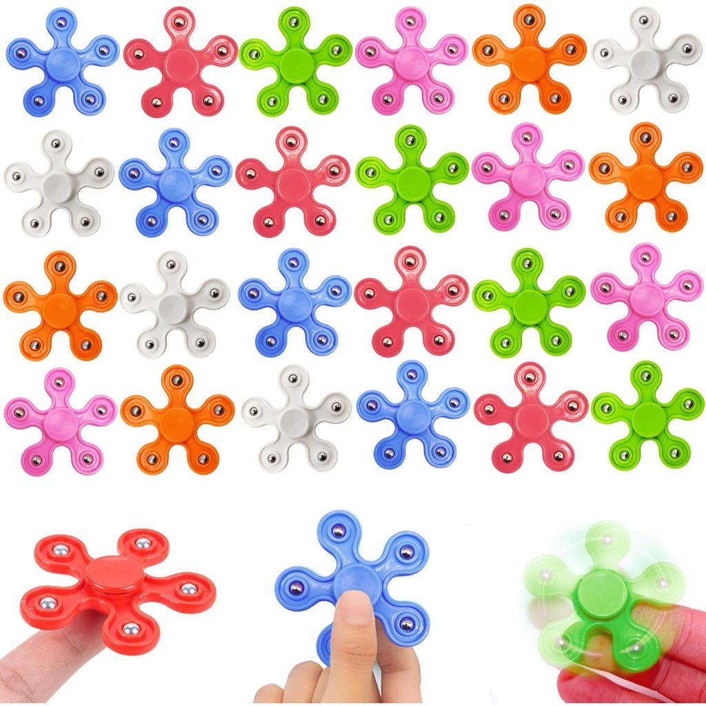 Mini Colorful Kids Fidget Spinner Five-Leaf Spinner Rotation Finger ...