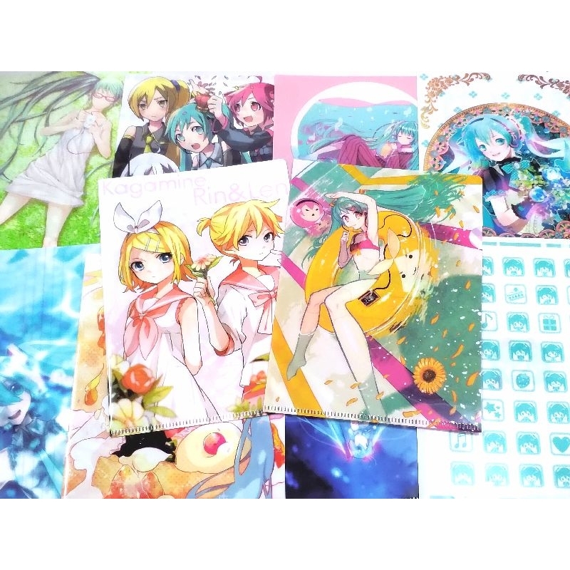Official Hatsune Miku Happy Kuji A5 Clear File Kagamine Rin Len Luka ...