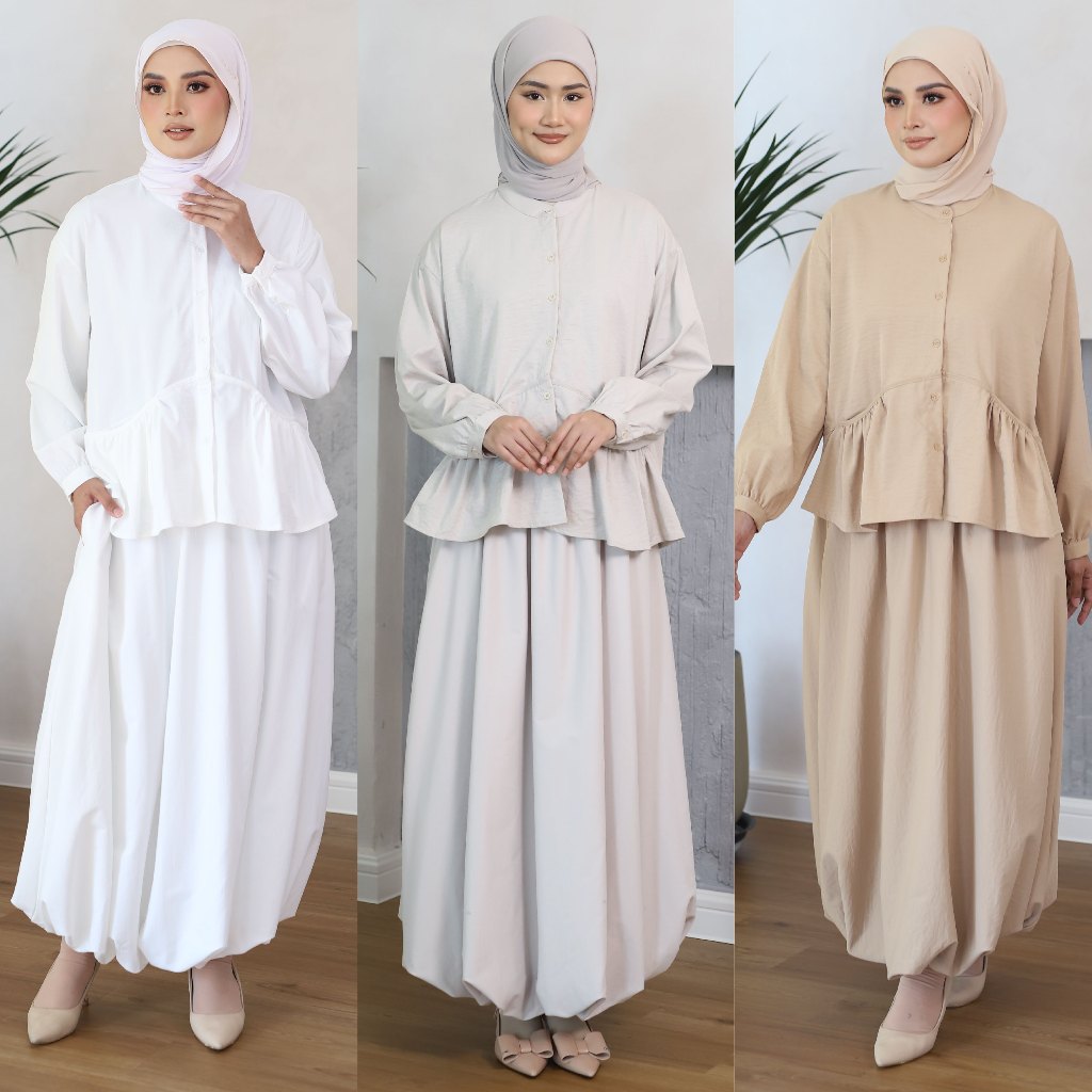 Set ANNE Dua Helai Koleksi Korea Premium Wadi Adra | Shopee Malaysia