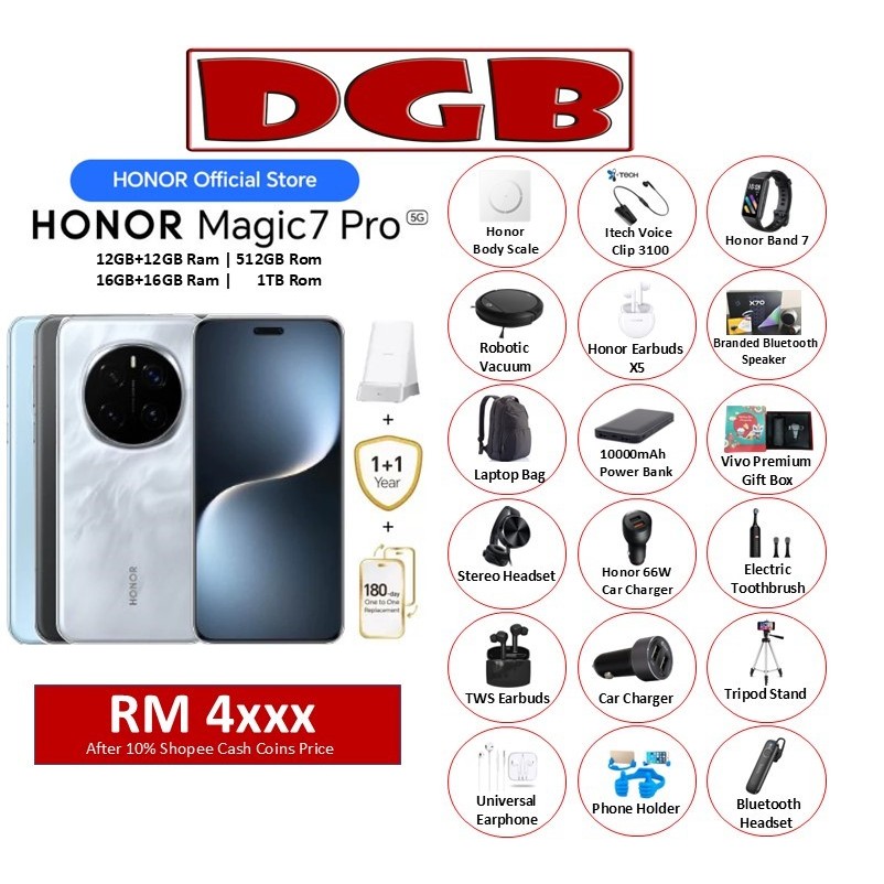 Honor Magic7 Pro 5G | 12GB+8GB Extended Ram+512GB Rom | 16GB+8GB Extended Ram+1TB Rom | Original ...