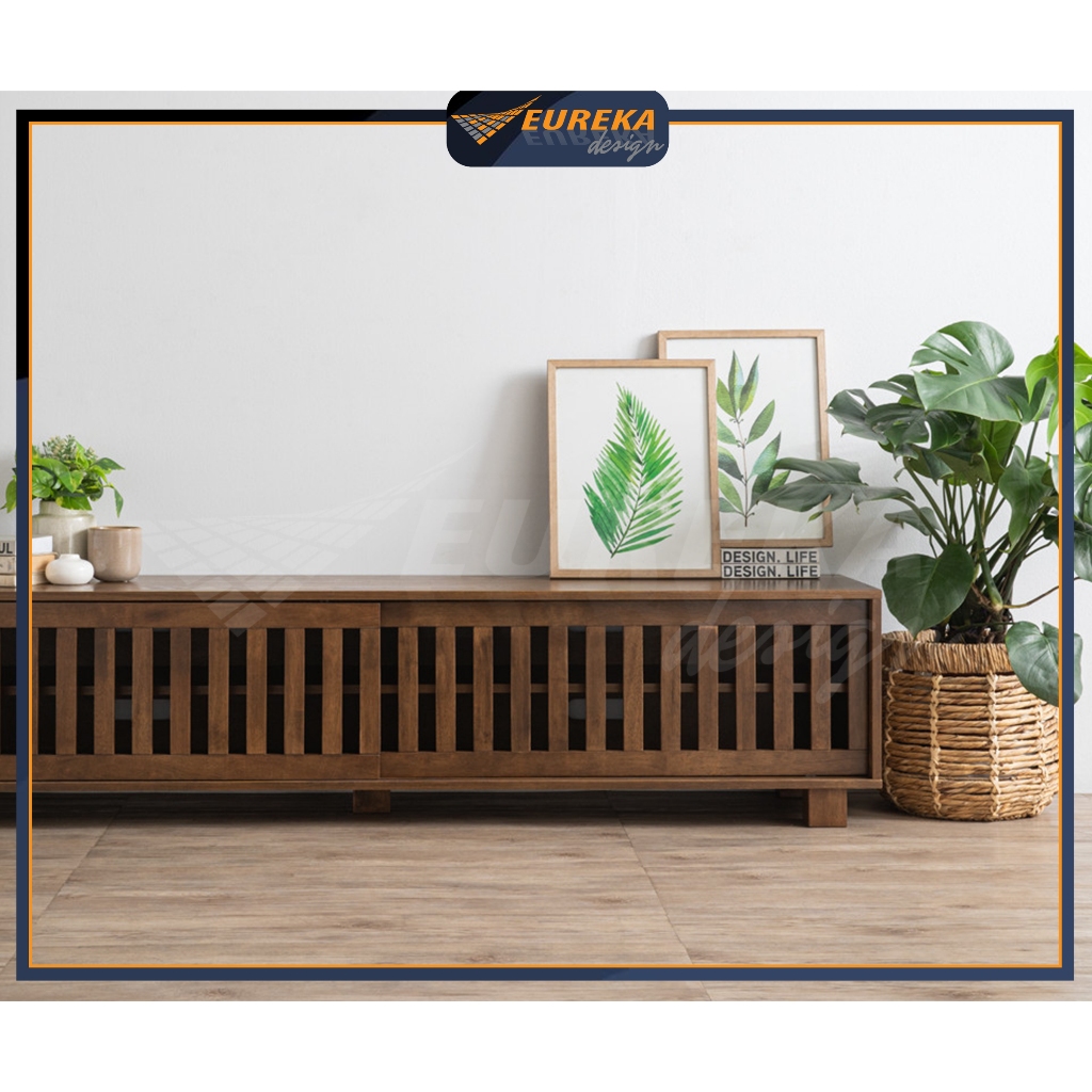 6ft TV Cabinet Hall Storage Modern Wood Veneer / Almari Kabinet KYOTO ...