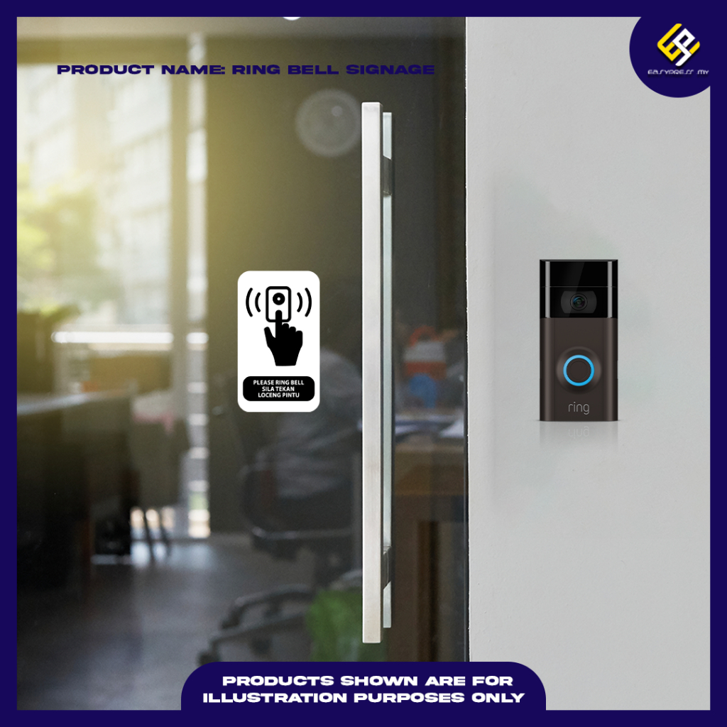 Press Bell Sign Acrylic, Please Press Bell Sigange, Sila Tekan Loceng ...