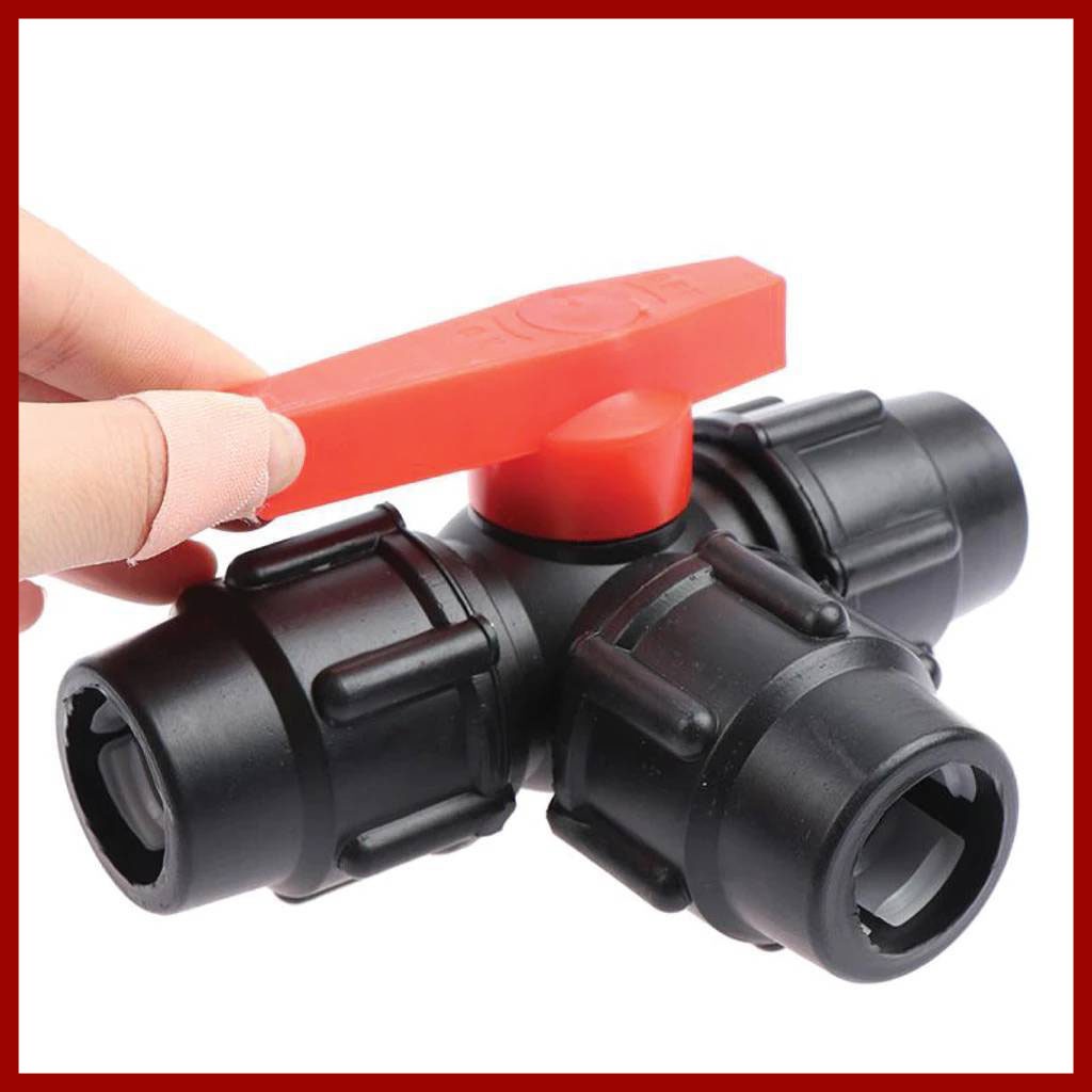 HDPE Poly Tee Ball Valve 3Way Valve Stopcock PE Connector Tube Pipe ...