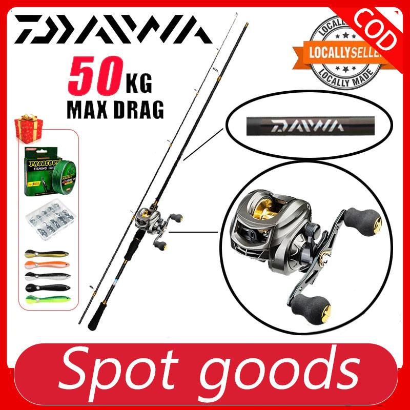 DAIWA Set Fishing Rod Reel Set Casting Rod Baitcasting Rod Casting Reel Joran Pancing Fishing ...