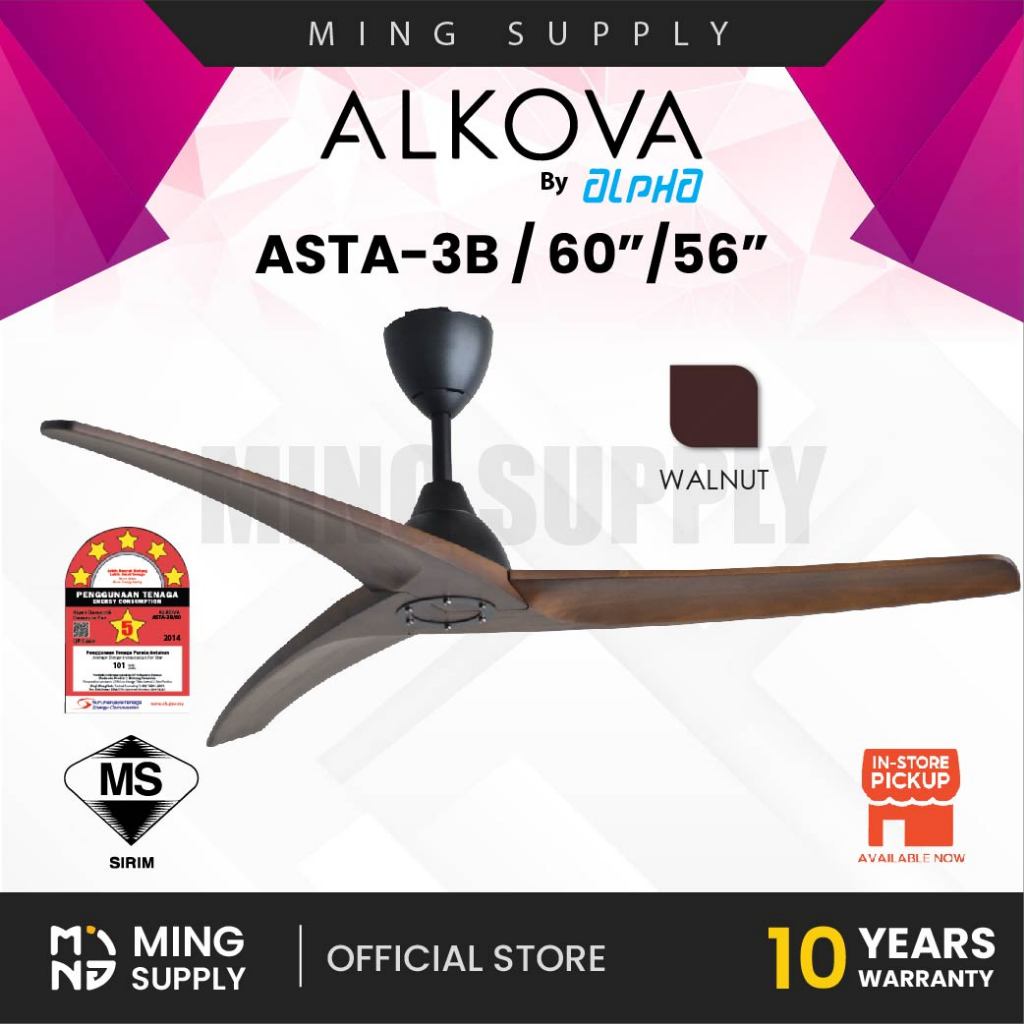 (Sirim) ALPHA ALKOVA ASTA 60" 56" Ceiling Fan Remote Control 8+8 Speed ...