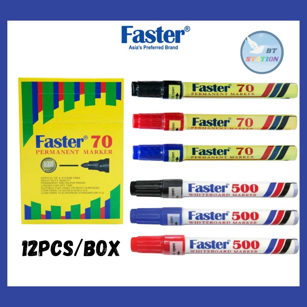 Faster Permanent Marker Whiteboard Marker 70/90/500/509 12pcs/Box ...