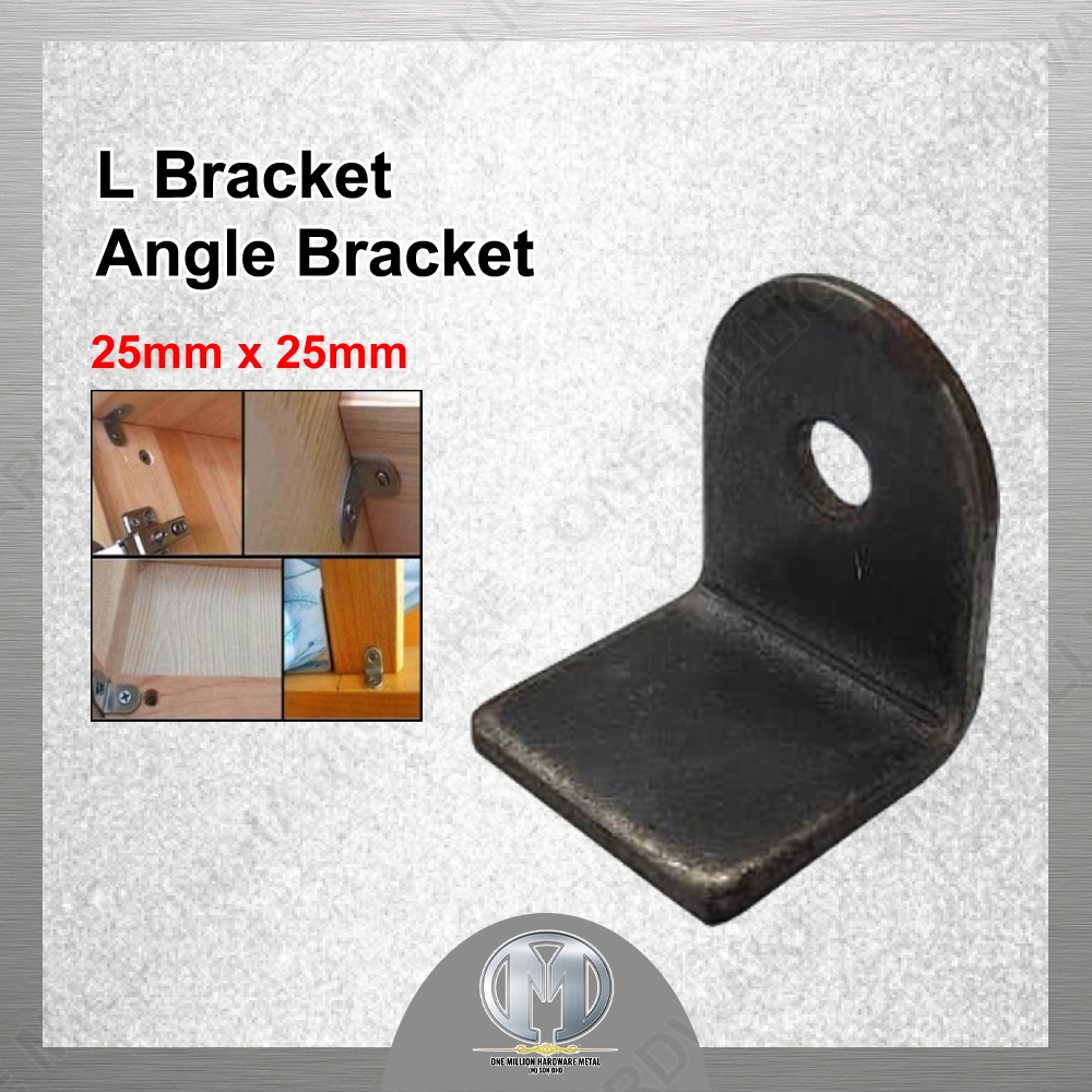 1Inch 25mm x 25mm Besi Sesiku L Rak Thic L Bracket Solid Anti Rust 90 ...