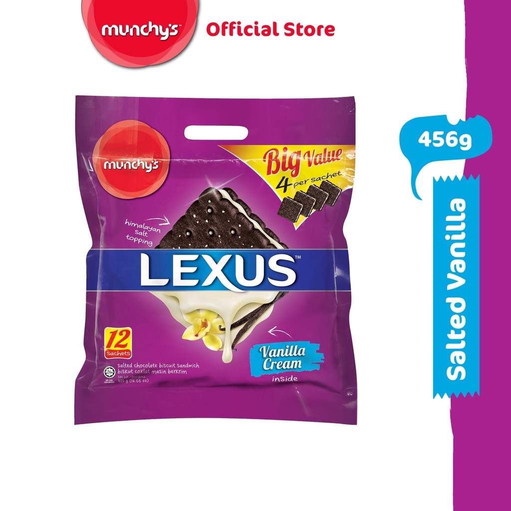 [Bundle of 3] Munchy's LEXUS Sandwich Biscuit - Salted Chocolate/Salted ...