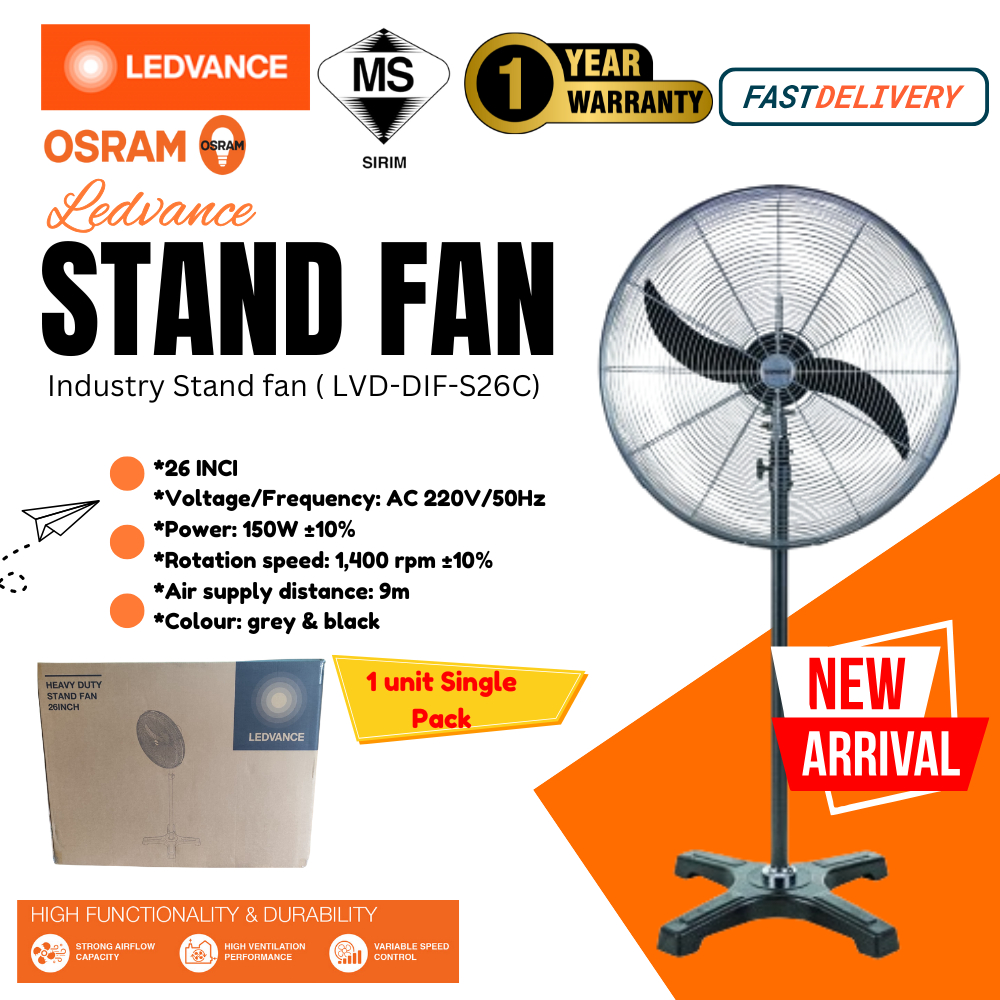 LEDVANCE INDUSTRY STAND FAN 26INCI LVD-HDIF-S26C (SINGLE PACK) | Shopee ...