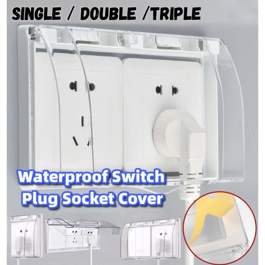 Waterproof Socket Switch Cover Transparent Self Adhesive Protective Box ...