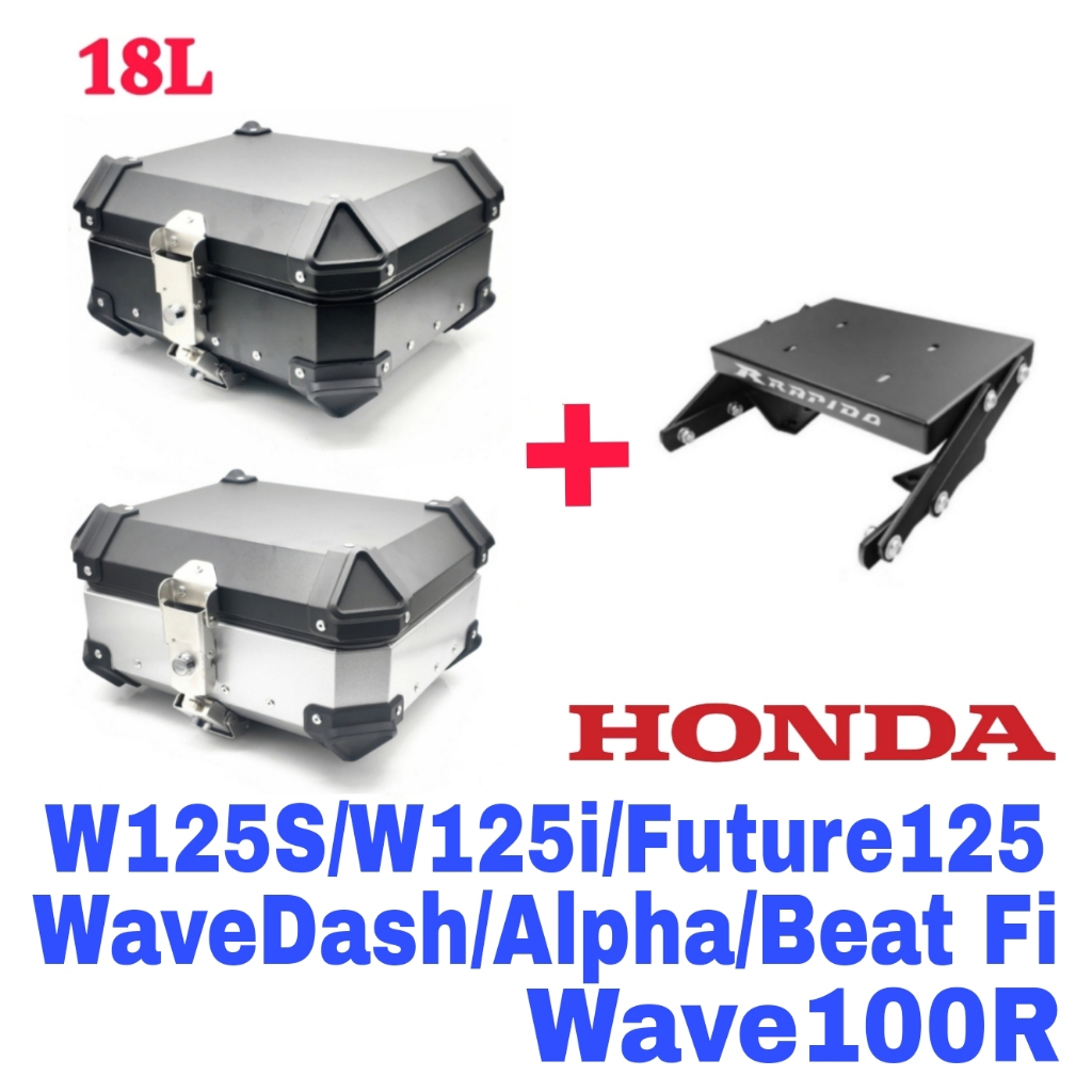 Monorack RAPIDO Box Alloy 18L Aluminum Wave125i Wave125S W125i W125S X ...
