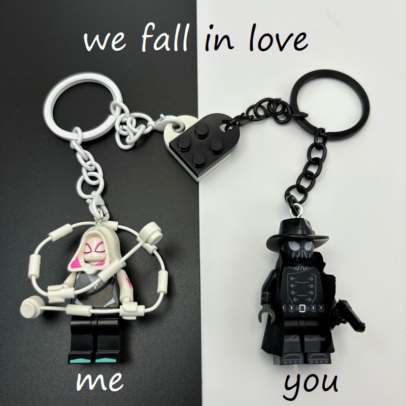 Lovely Couple Keychains Cowboy Batman and Gwen Keychains Couple ...