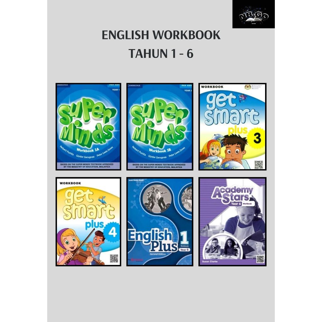 (NB) ENGLISH WORKBOOK: SUPERMINDS YEAR 1 & 2 | GET SMART PLUS YEAR 3 & 4 | ENGLISH PLUS 1 YEAR 5 ...