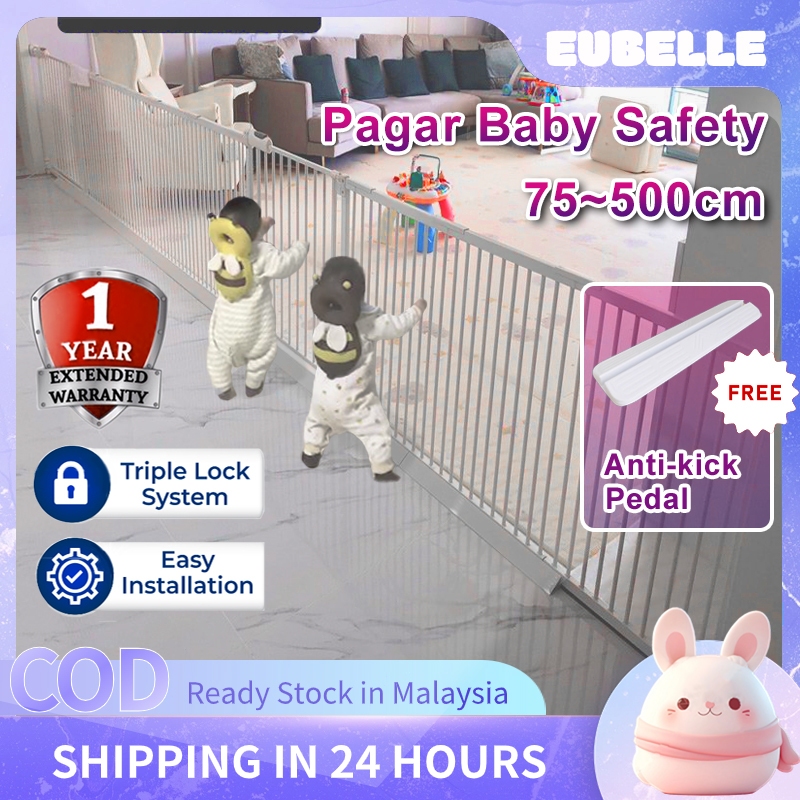 [75-500CM]Pagar baby Safety Pagar Baby Baby Fence Gate Spenghadang Baby ...