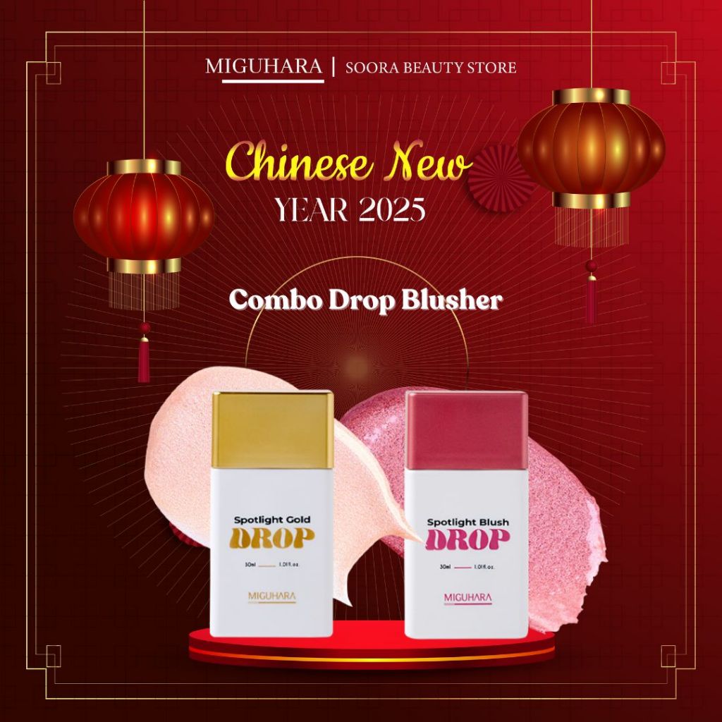 MIGUHARA COMBO DROP BLUSHER Spotlight Blush & Spotlight Gold 30ml ...