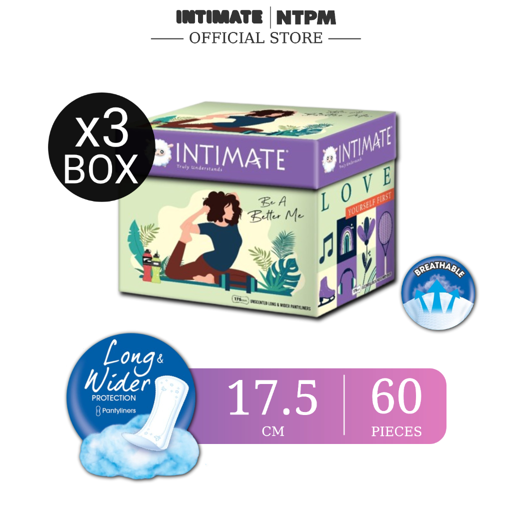 Intimate Long Pantyliner 175mm (60's) X 3 Boxes - [FREE INTIMATE HANKY ...