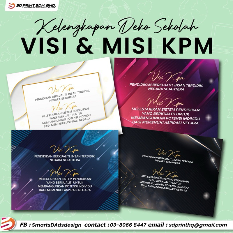 BANNER MISI VISI SEKOLAH / KPM / SEKOLAH KEBANGSAAN | Shopee Malaysia